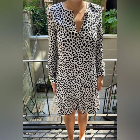 Club Monaco | Dresses | Club Monaco Womens Silk Dress 2 White Black ...